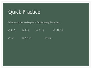 Comparing and ordering integers | PPT