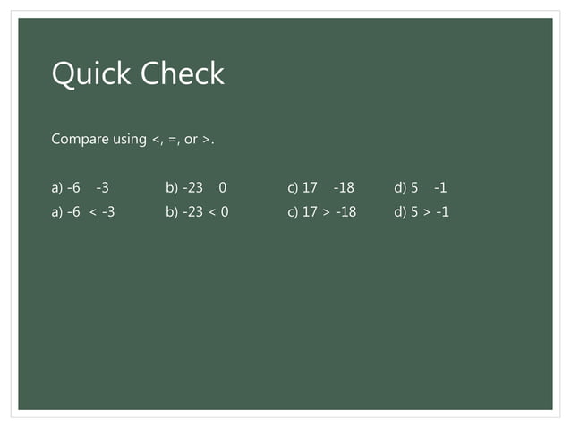 Comparing and ordering integers | PPT