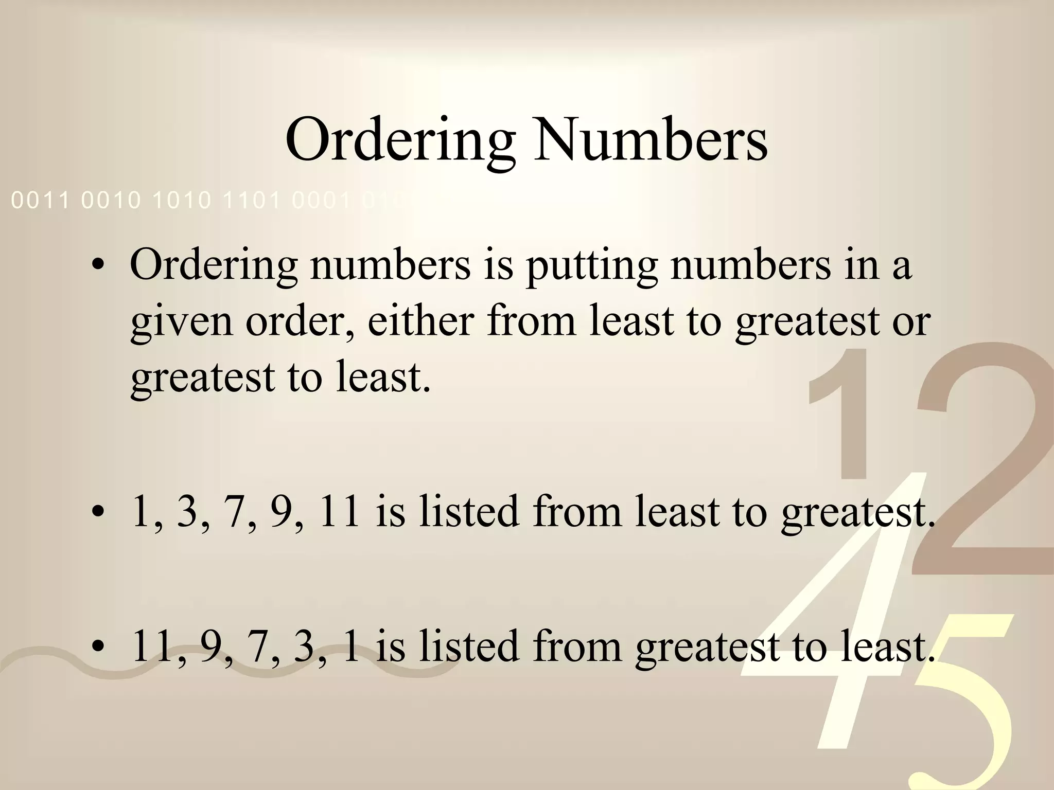 Comparing and ordering numbers | PPT