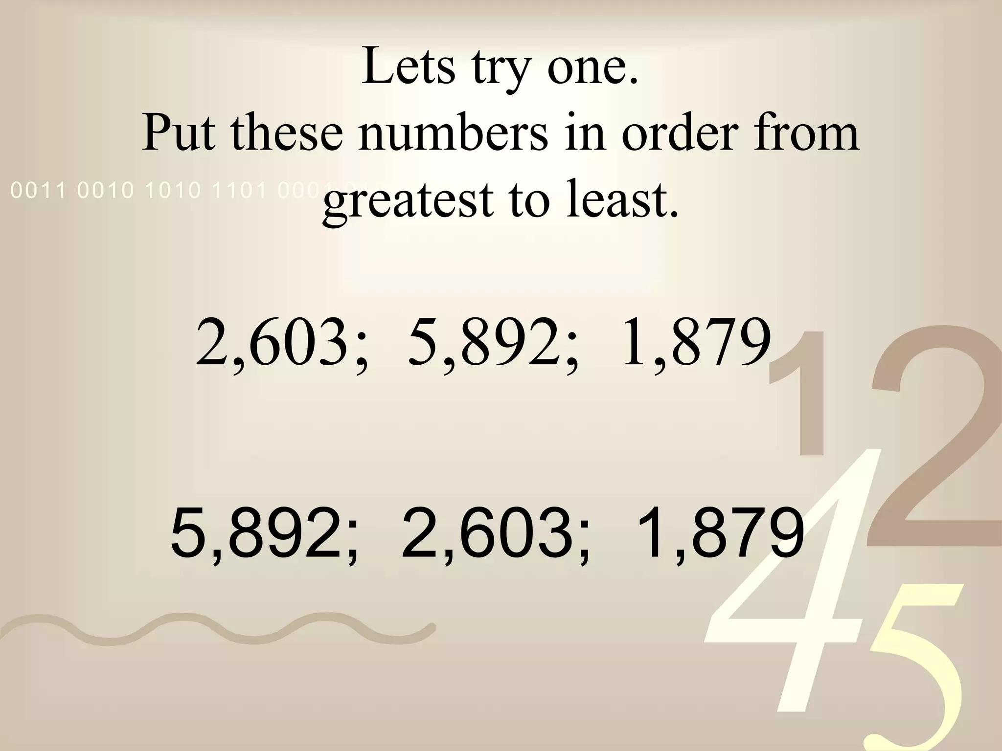 Comparing and ordering numbers | PPT