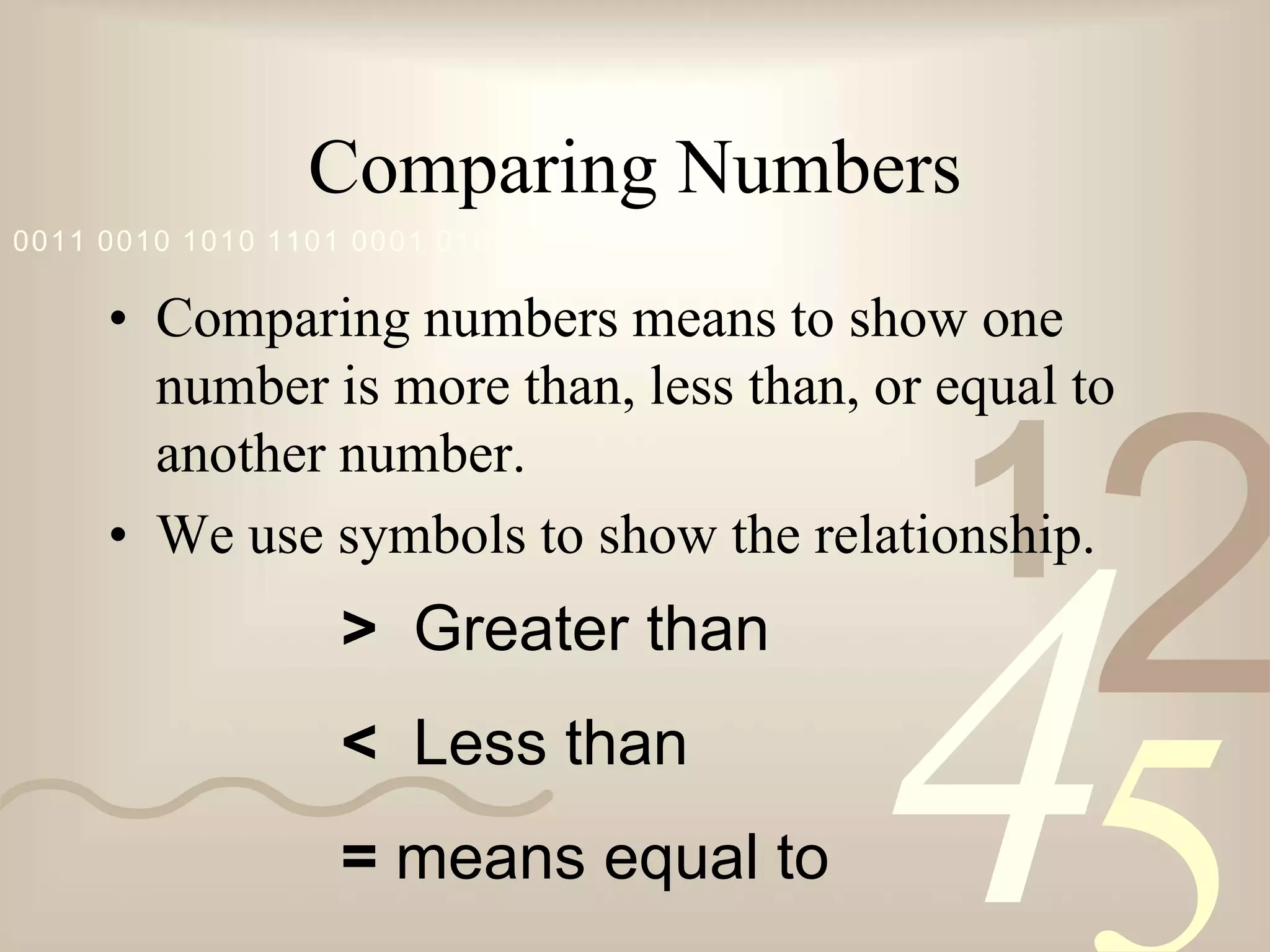 Comparing and ordering numbers | PPT
