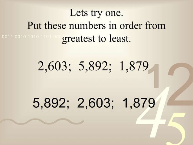 Comparing and ordering numbers | PPT