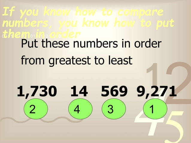 Comparing and ordering numbers | PPT
