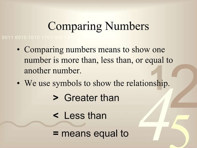 Comparing and ordering numbers | PPT