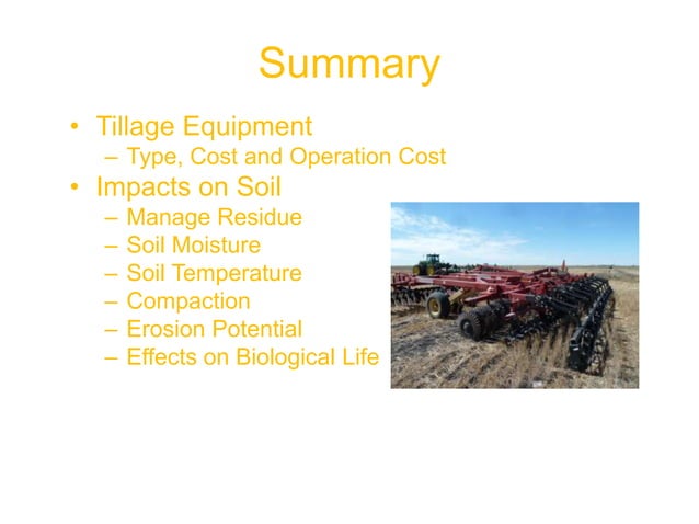 Comparing and selecting a tillage system | PPT