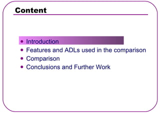 Comparing Architecture Description Languages | PPT