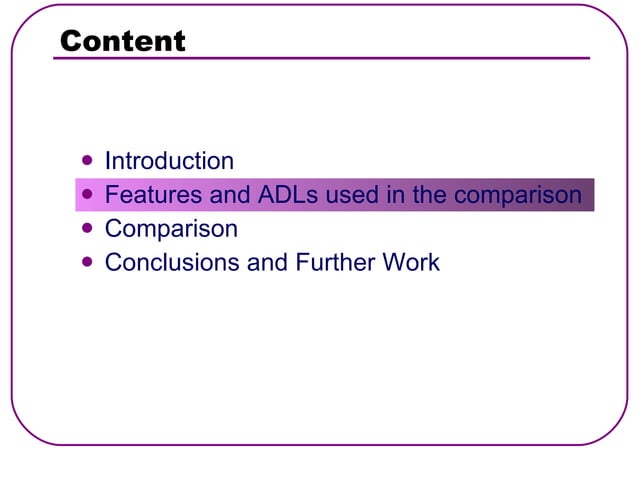 Comparing Architecture Description Languages | PPT