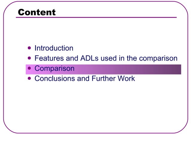 Comparing Architecture Description Languages Ppt