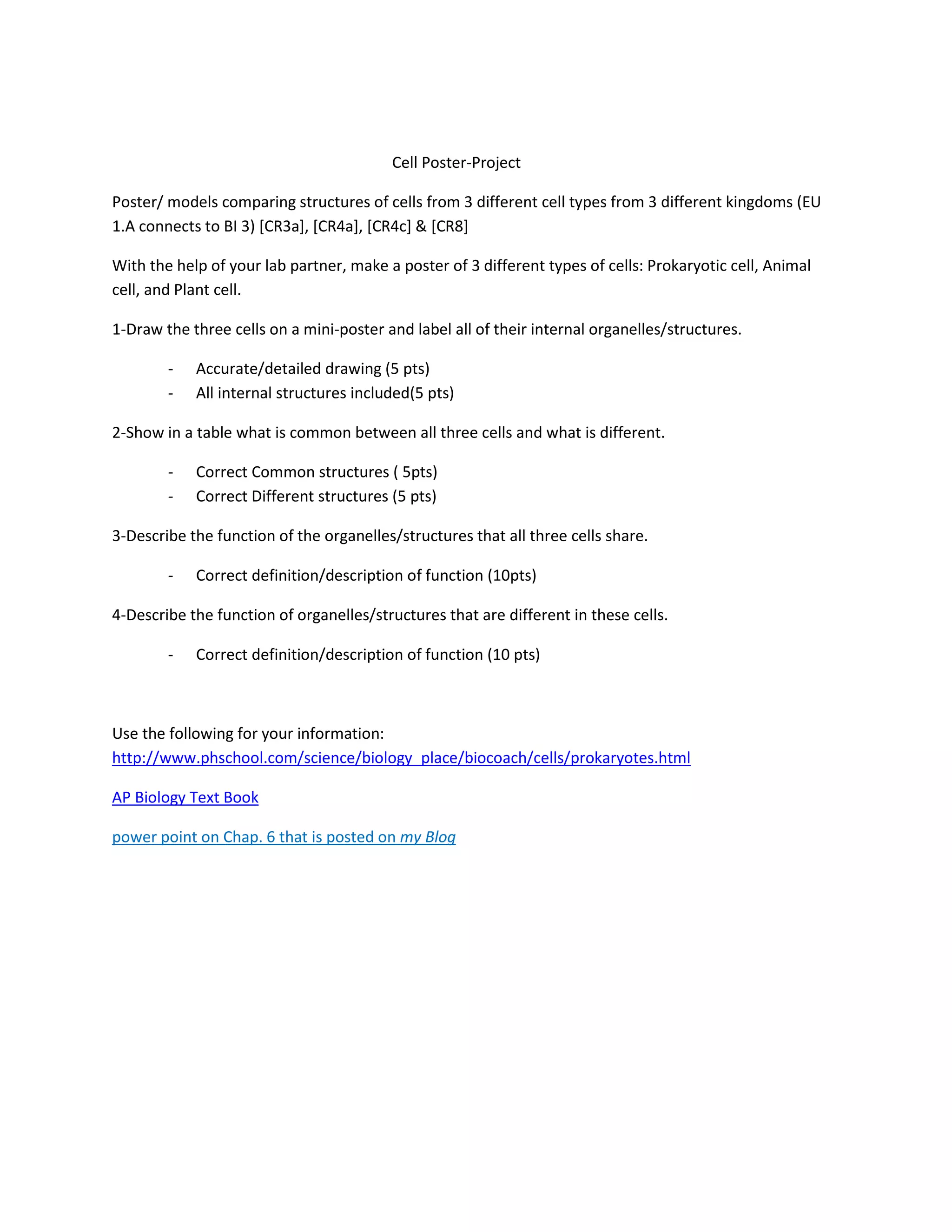 Comparing cell poster project | DOCX
