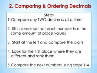 Comparing decimals | PPTX
