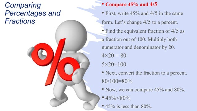 Comparing Fractions Decimals and Percentages | PPTX