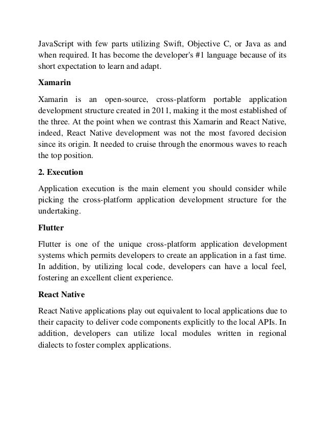 Comparing Flutter React Native And Xamarin For Mobile App Development In Ukpdf 