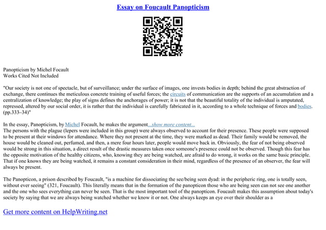 Comparing Foucault And Panopticism | PPT