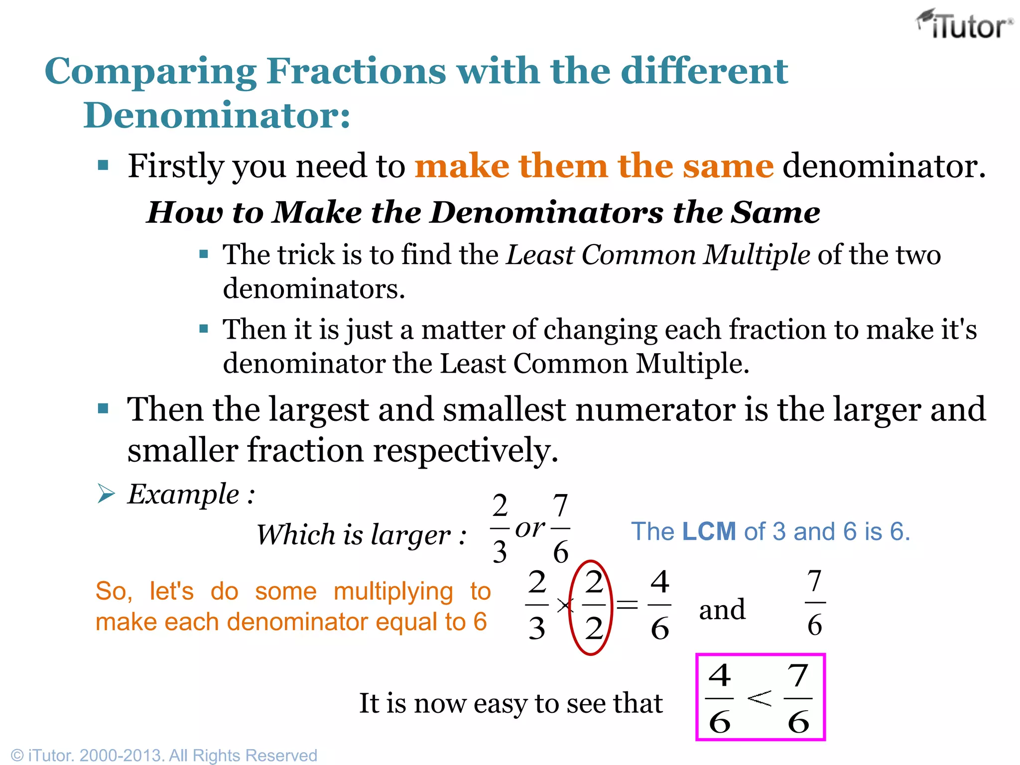 Comparing Fractions | PPTX