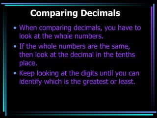 Comparing fractions and decimals | PPT