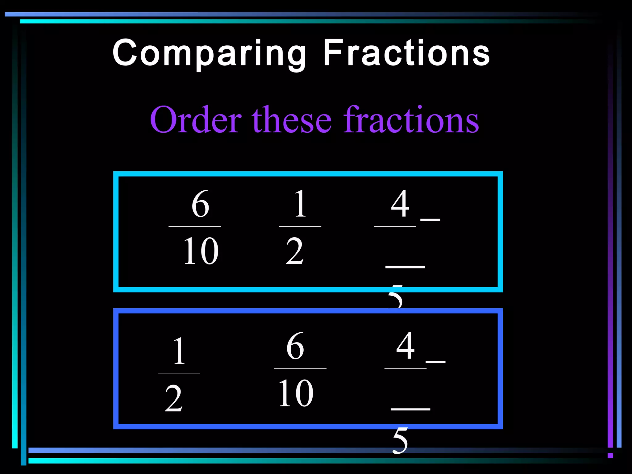 Comparing fractions and decimals | PPT