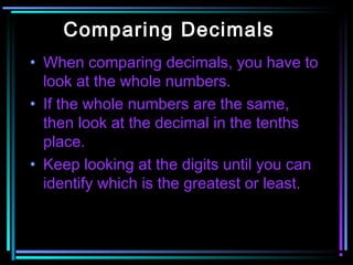 Comparing fractions and decimals | PPT