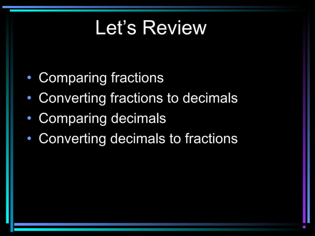 Comparing fractions and decimals | PPT | Standardized Testing ...