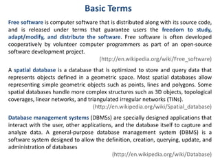 Comparing free software for spatial DBMSs | PPTX | Databases | Computer Software and Applications