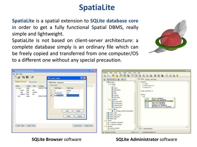 Comparing Free Software For Spatial Dbmss Pptx Databases Computer