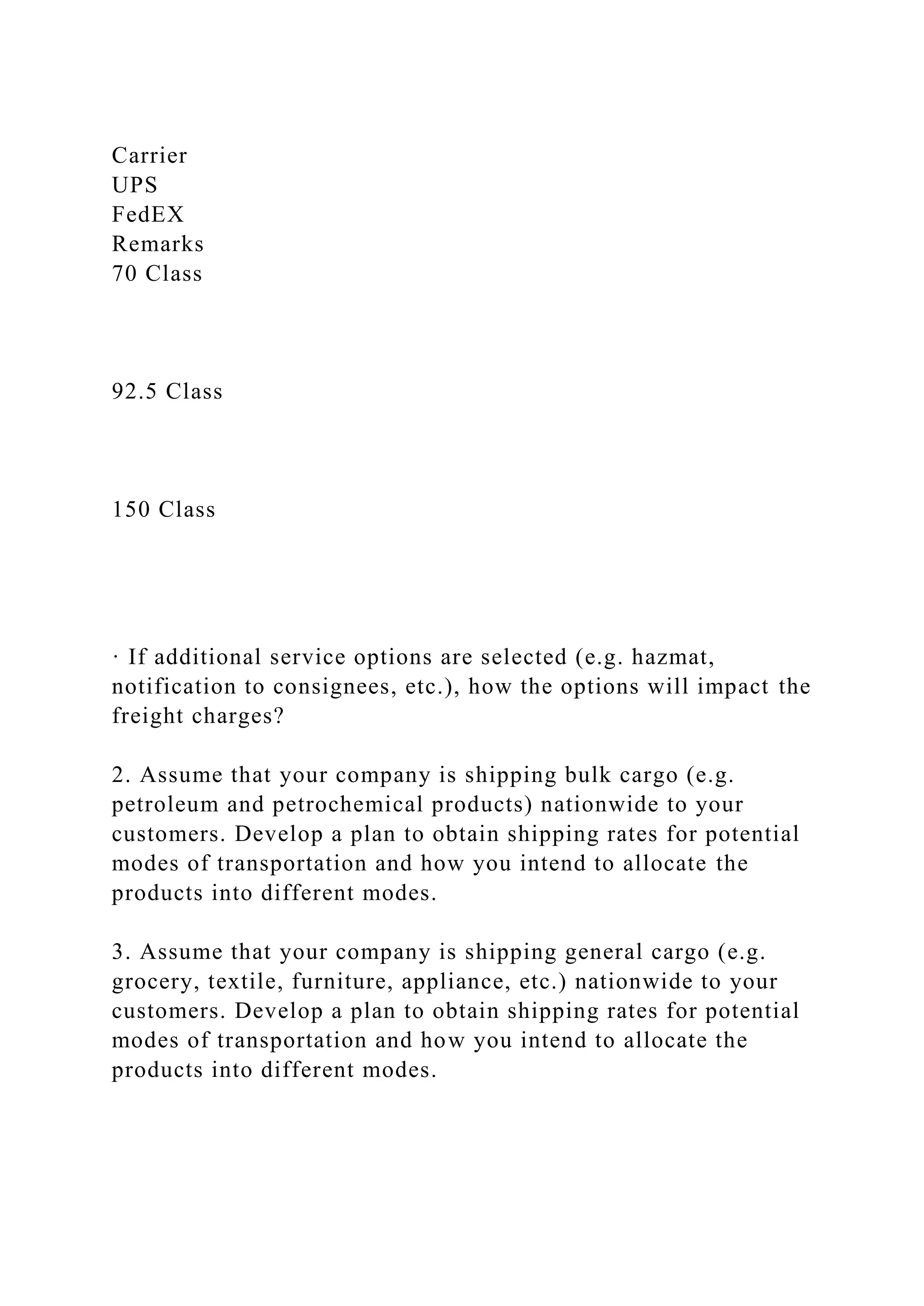 Comparing Freight Rates & Classes1. Motor carrier rate calcula.docx