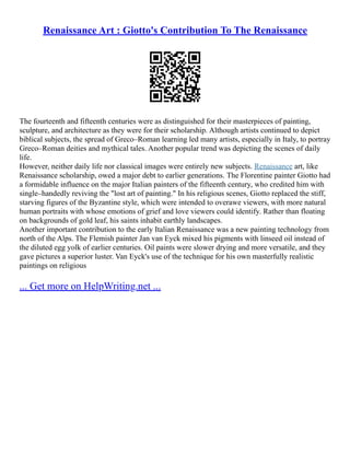 Comparing Gothic Art To Renaissance Art | PDF