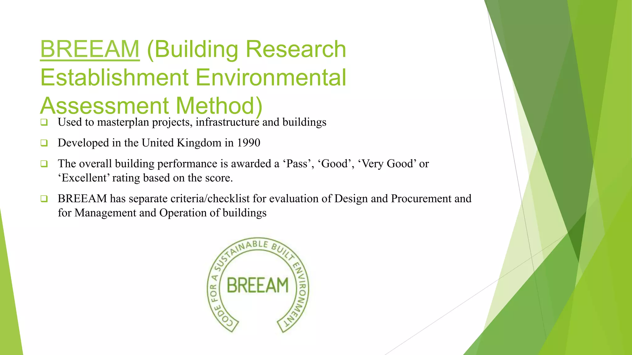 Comparing griha with breeam for new construction | PPTX | Power and ...