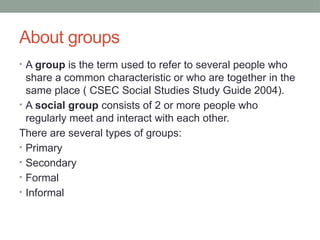 Compare and contrast types of Groups .pptx