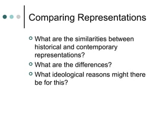 Comparing historical and contemporary representations essay | PPT
