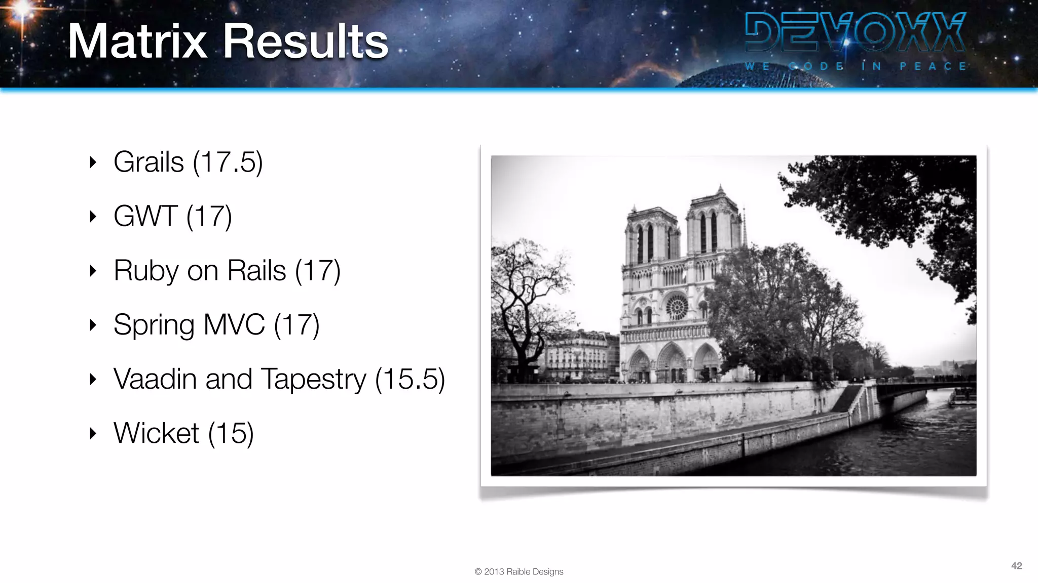 Comparing JVM Web Frameworks - Devoxx France 2013 | PPT