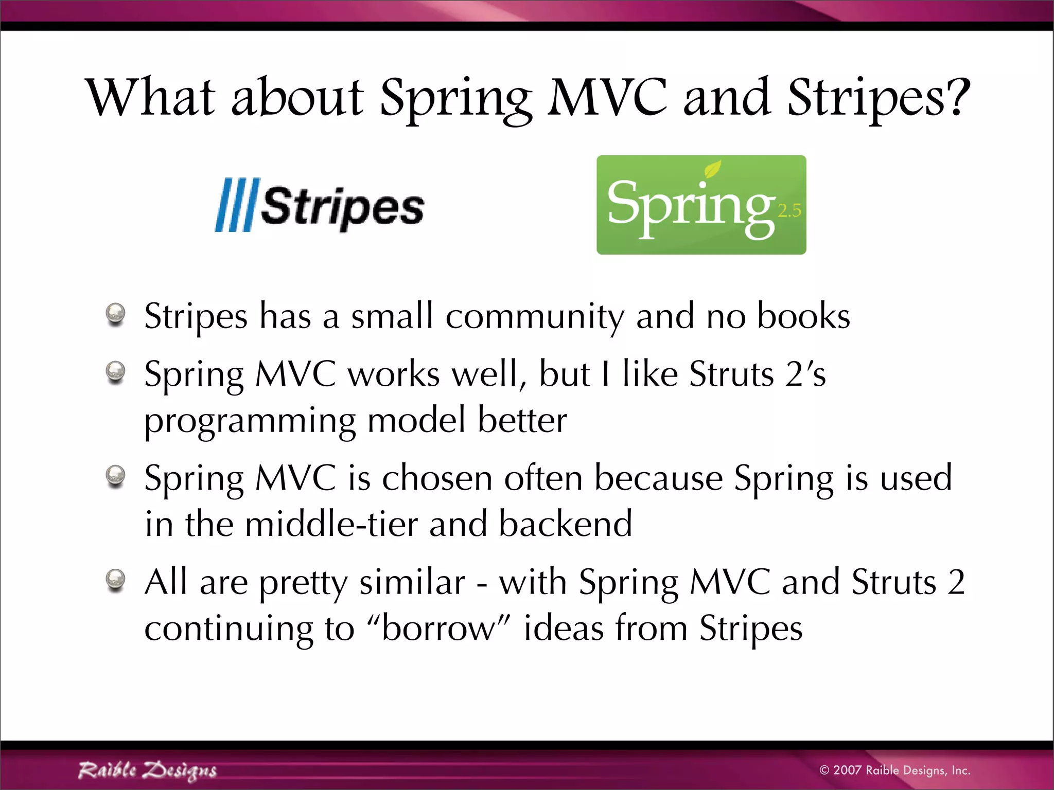 Comparing Flex, Grails, GWT, Seam, Struts 2 and Wicket | PPT