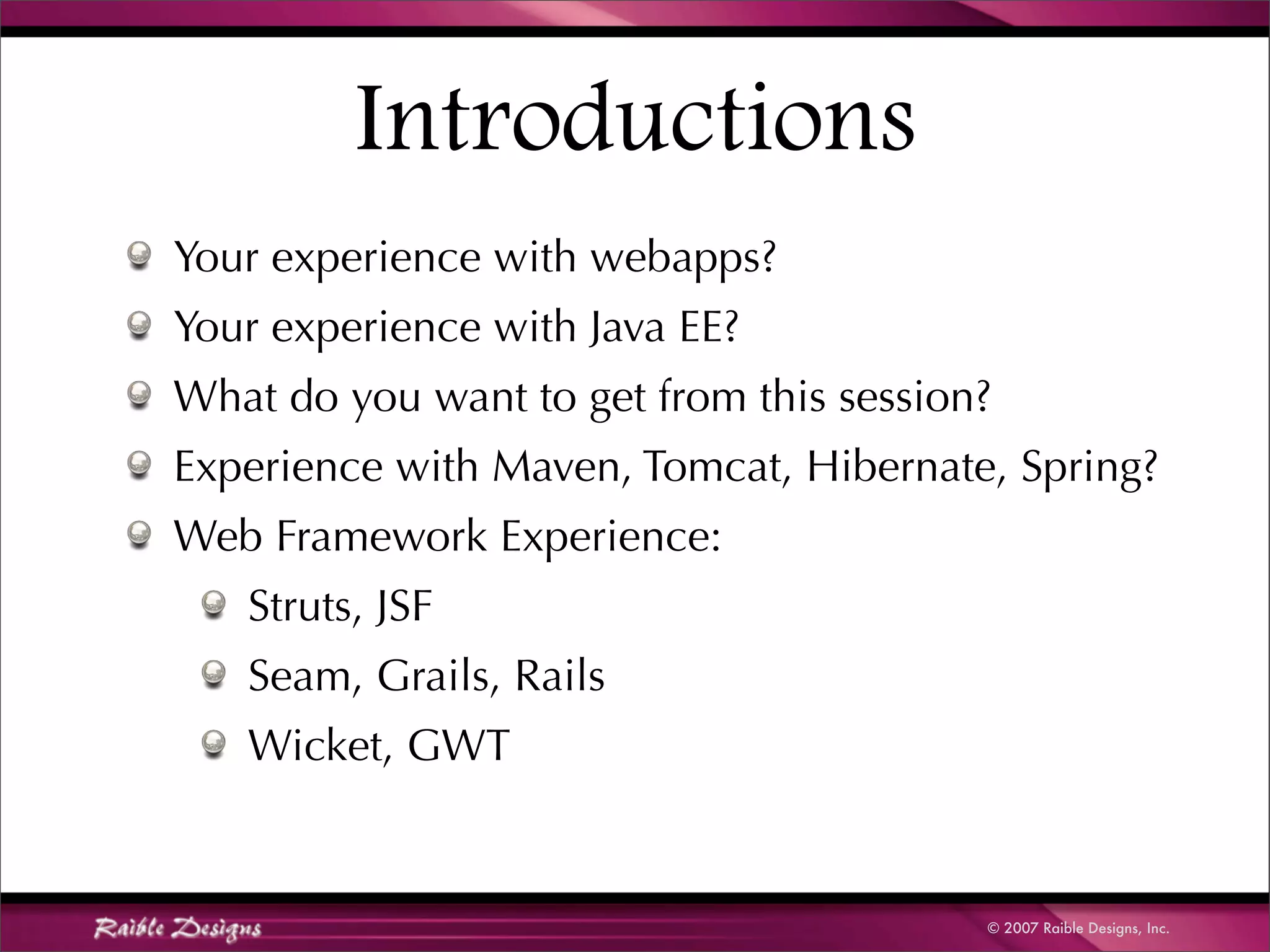 Comparing Flex, Grails, GWT, Seam, Struts 2 and Wicket | PPT