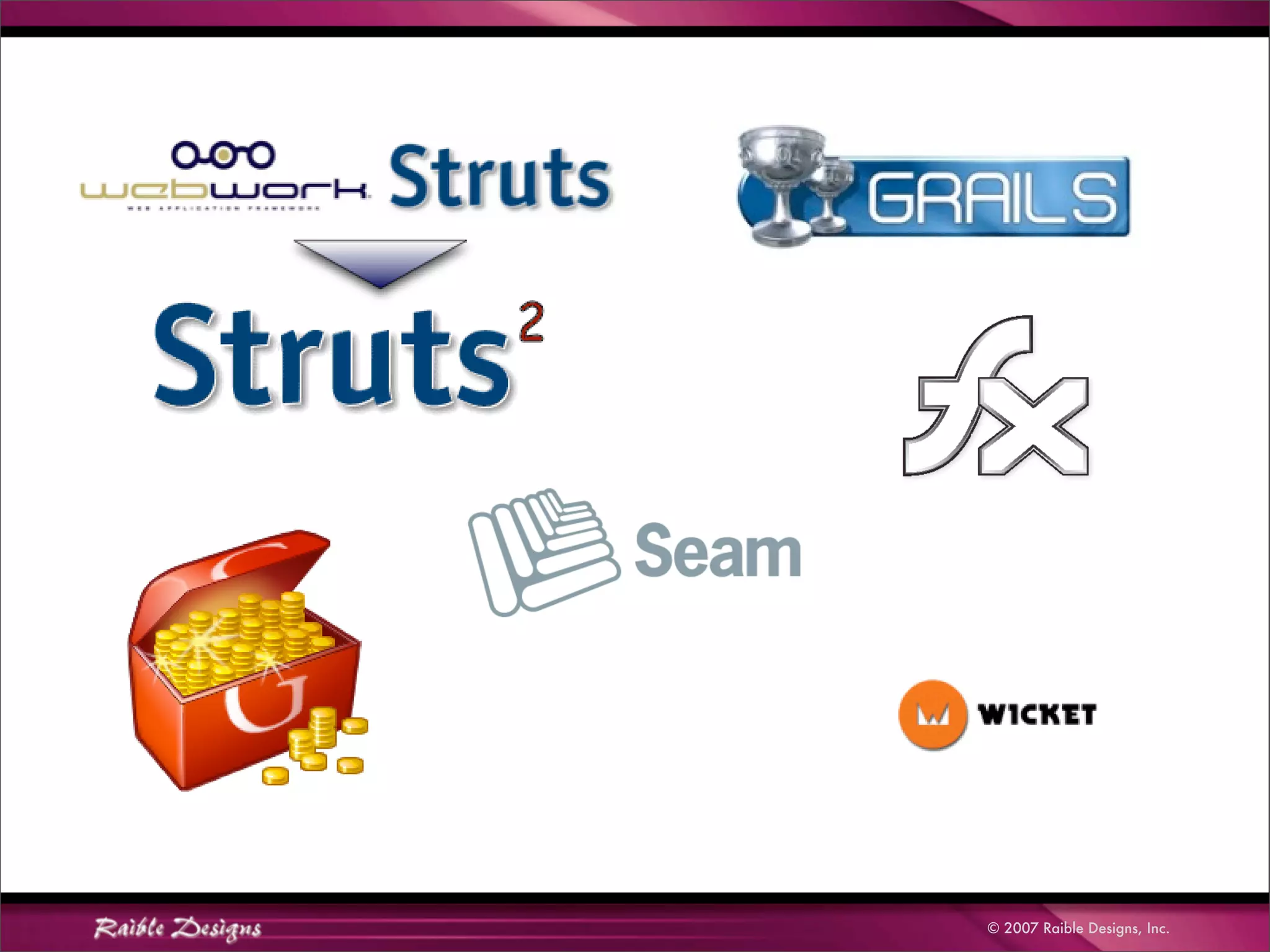Comparing Flex, Grails, GWT, Seam, Struts 2 and Wicket | PPT