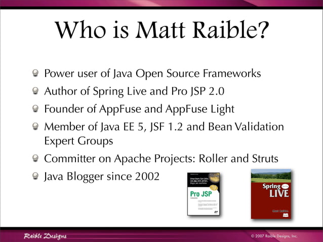 Comparing Flex, Grails, GWT, Seam, Struts 2 and Wicket | PPT