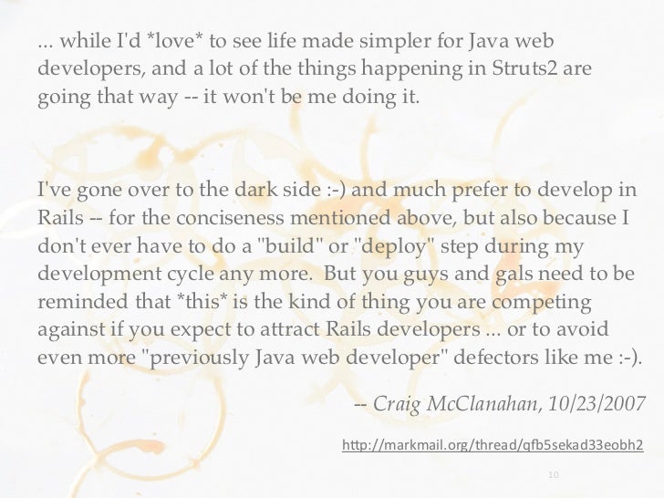 Comparing JVM Web Frameworks - Devoxx 2010