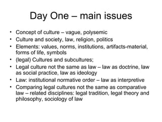 Comparing legal cultures - student copy, by Joxerramon Bengoetxea | PPT