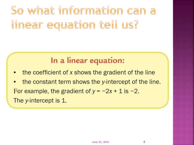 Comparing linear equations | PPT