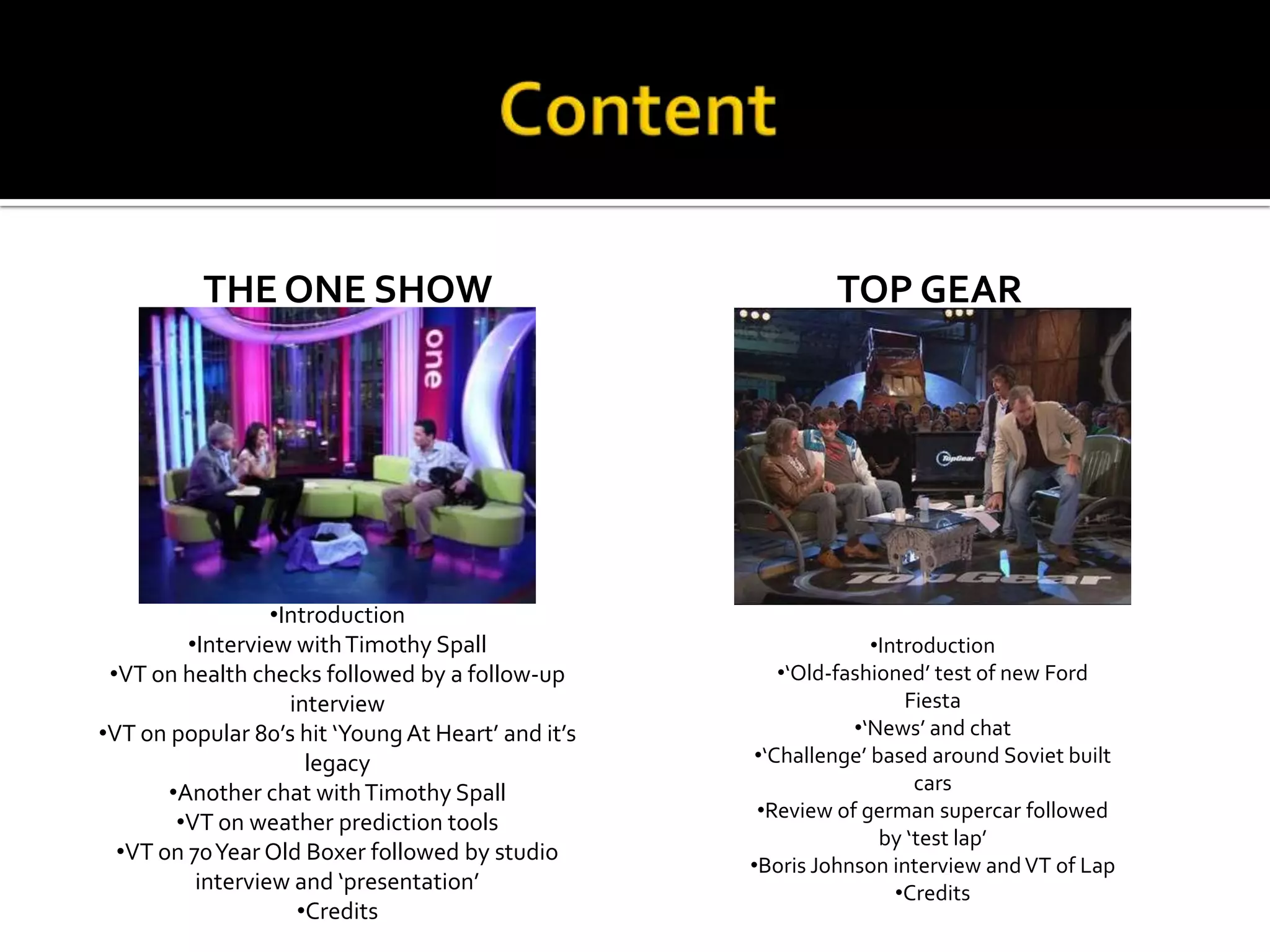 Comparing magazine shows | PPTX