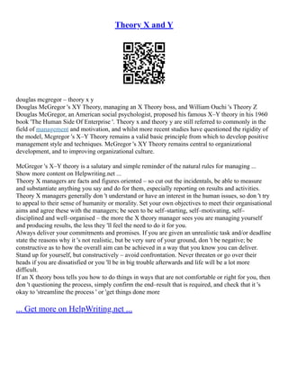 Comparing Maslow And Theory Y | PDF