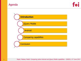 Comparing native Android and jQuery Mobile capabilities (Presentation) | PPT