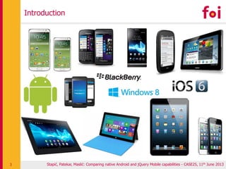 Comparing native Android and jQuery Mobile capabilities (Presentation) | PPT