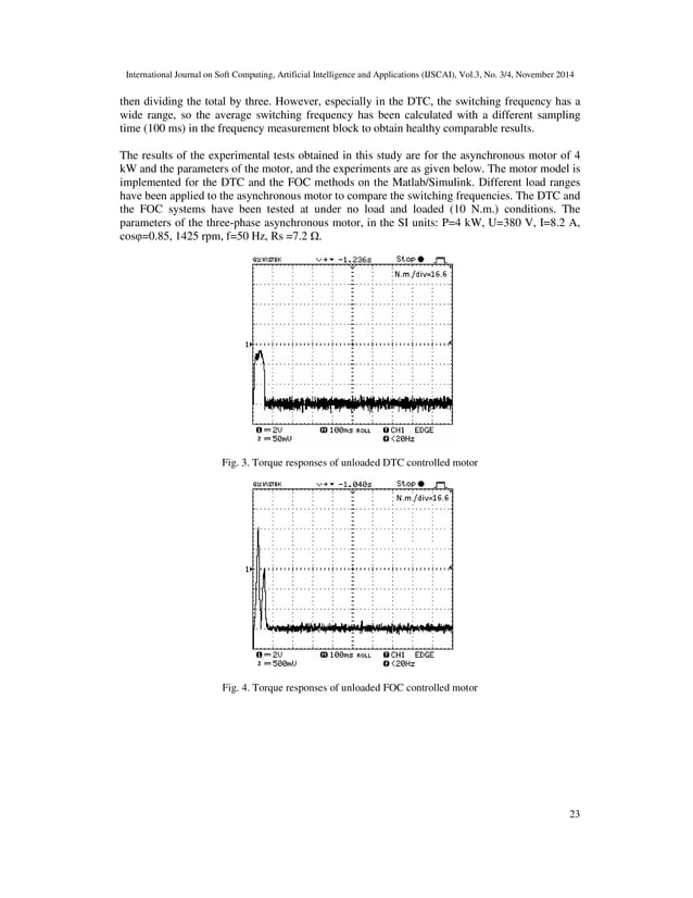 Comparing of switching frequency on vector controlled asynchronous motor | PDF
