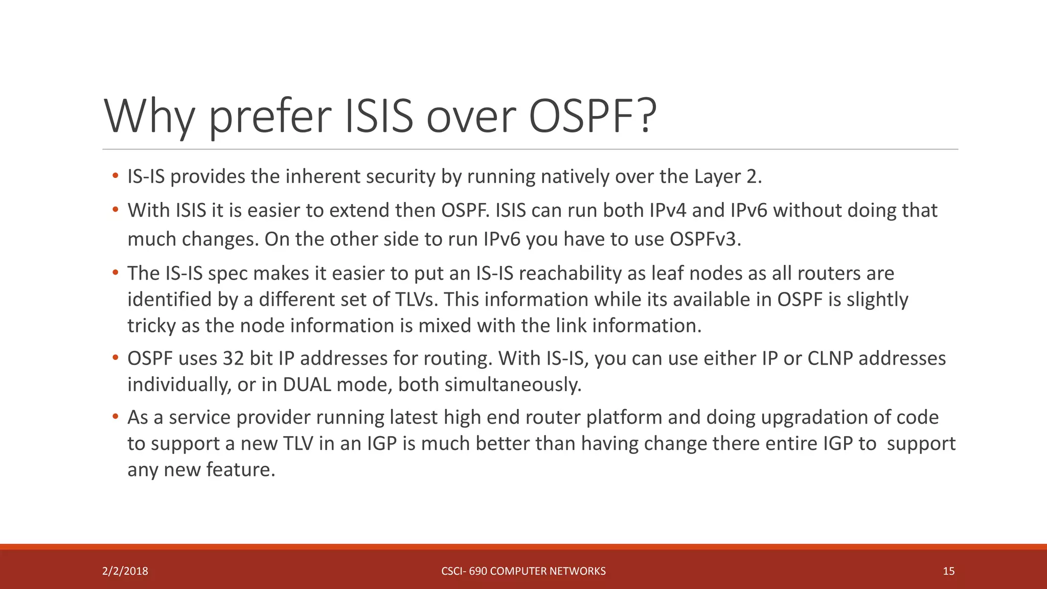 Comparing ospf vs isis | PPTX