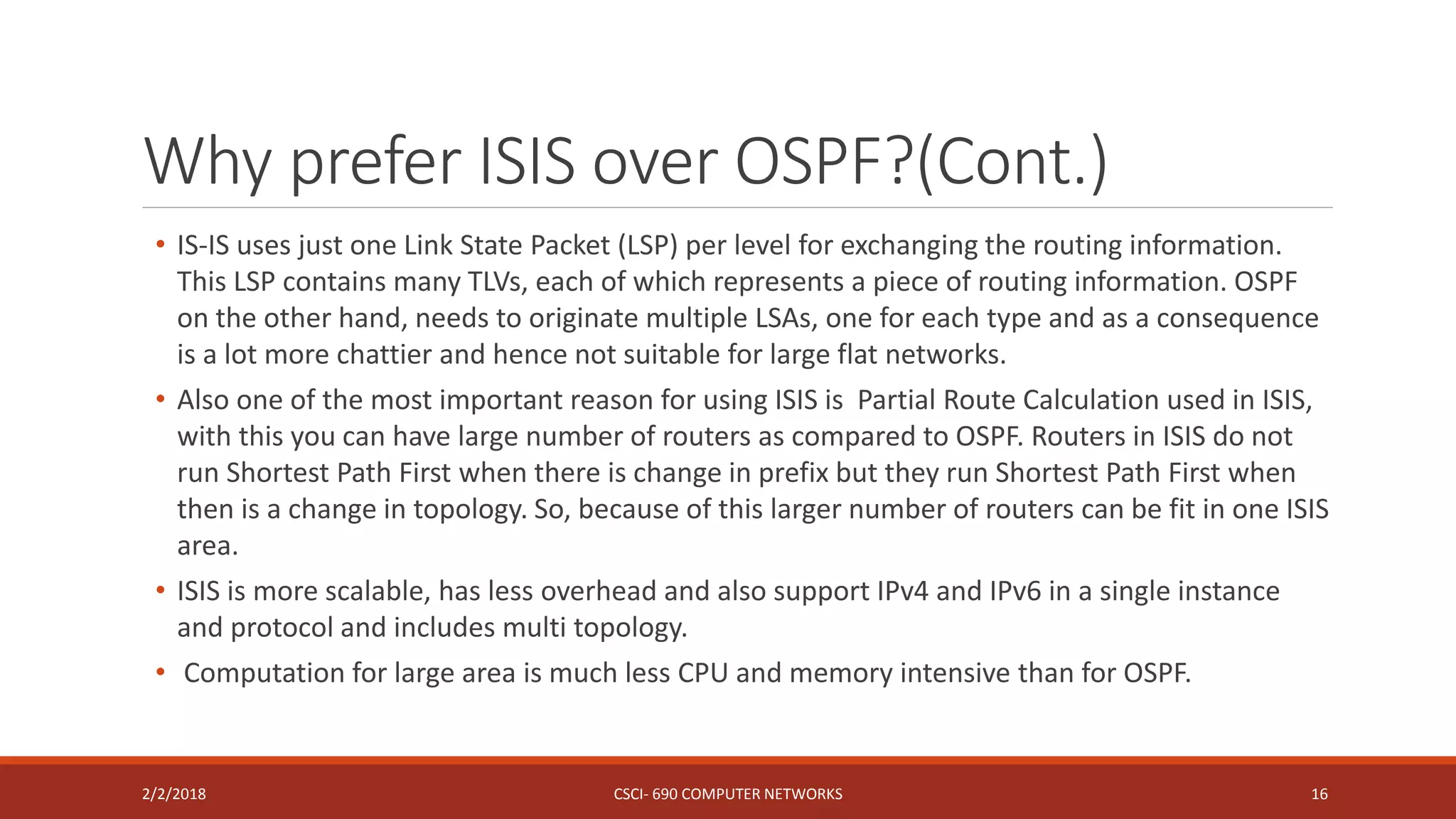 Comparing Ospf Vs Isis Pptx Computer Networking Computing