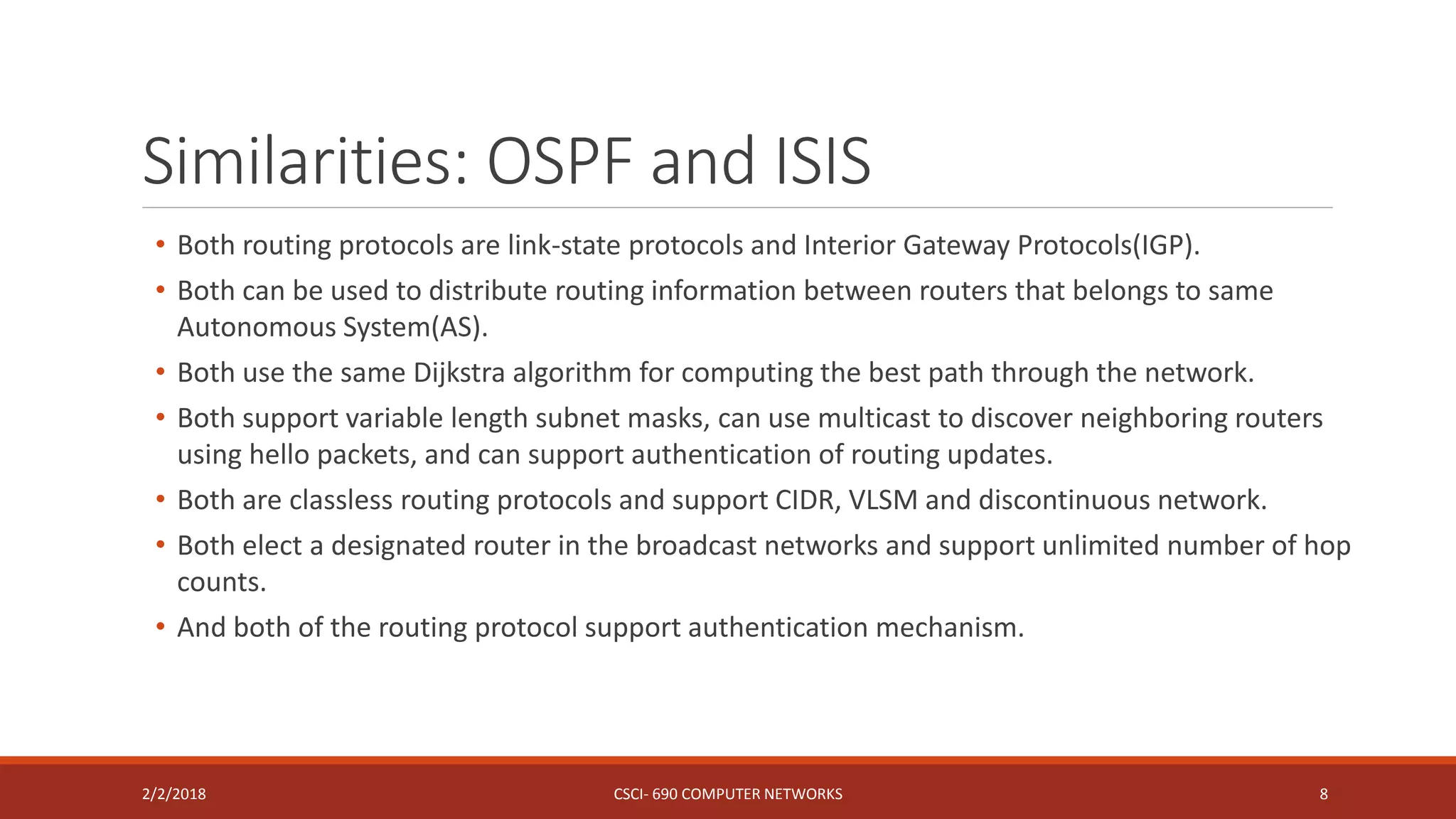 Comparing ospf vs isis | PPTX