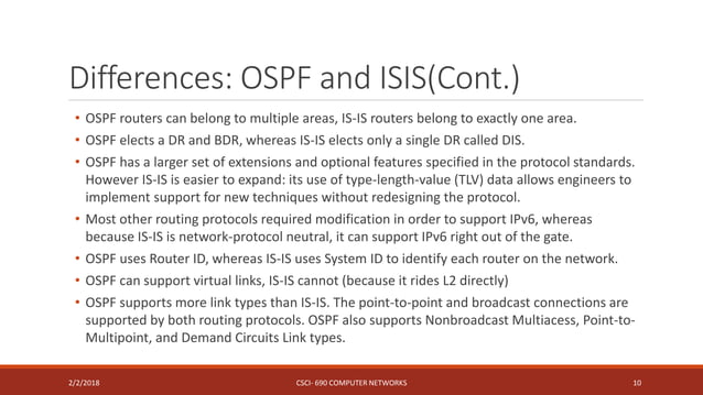 Comparing Ospf Vs Isis Pptx Computer Networking Computing