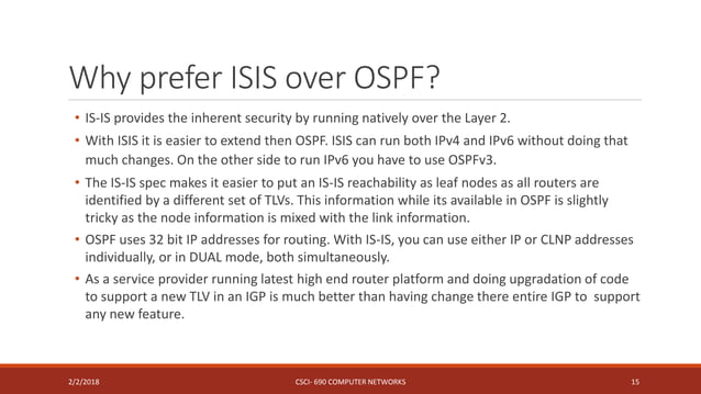 Comparing ospf vs isis | PPTX | Computer Networking | Computing