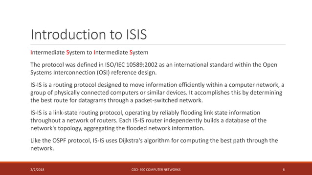 Comparing ospf vs isis | PPTX | Computer Networking | Computing