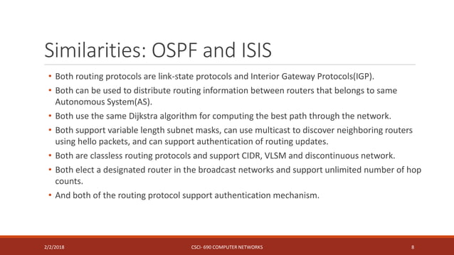 Comparing Ospf Vs Isis Pptx Computer Networking Computing