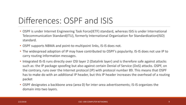 Comparing Ospf Vs Isis Pptx Computer Networking Computing
